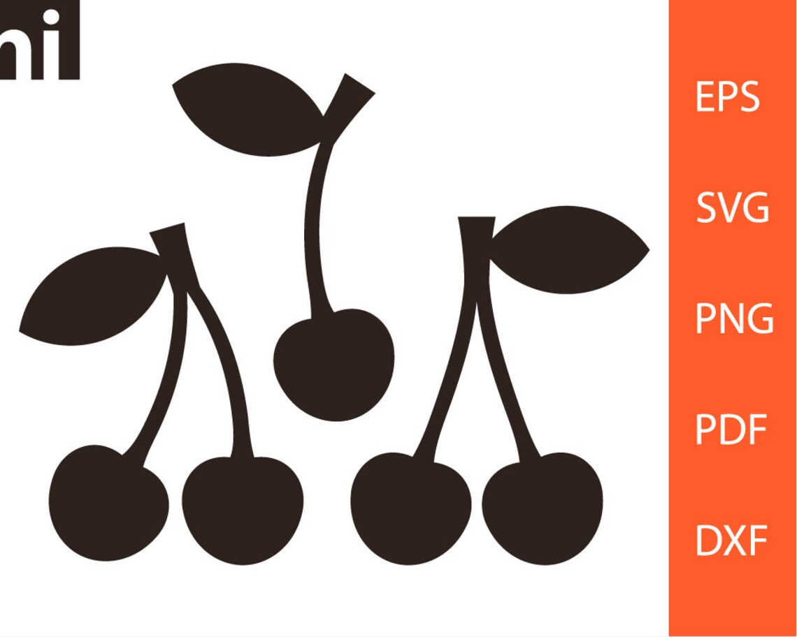 Cherry Svg, Cherry Vector, Cherry Clipart, Cherry Silhouette, Cherry ...