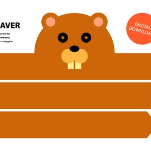 Beaver Paper Crown - Printable, Crown Template, Animal Headband, Animal ...