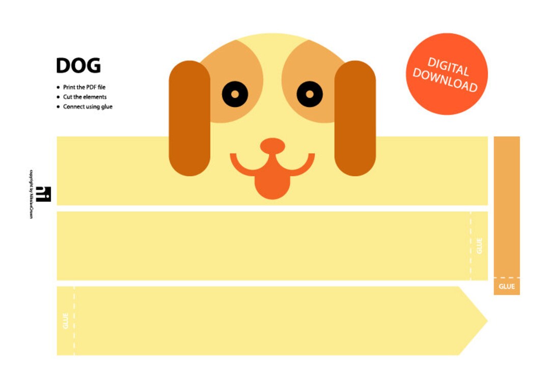 Dog Paper Crown - Printable, Crown Template, Animal Headband, Animal ...