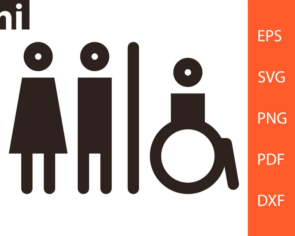 WC Signs, WC Signs Svg, Restroom Figures, Vector WC Signs, Door Signs ...