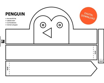 Tiger Paper Crown - Printable, Coloring Crown, Coloring Face Mask ...