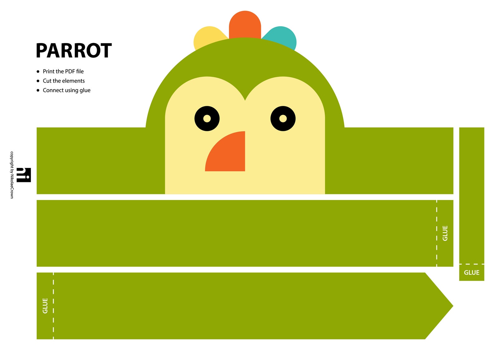 African Animal Crown Set - Printable, Face Mask, Crown Template, Animal ...