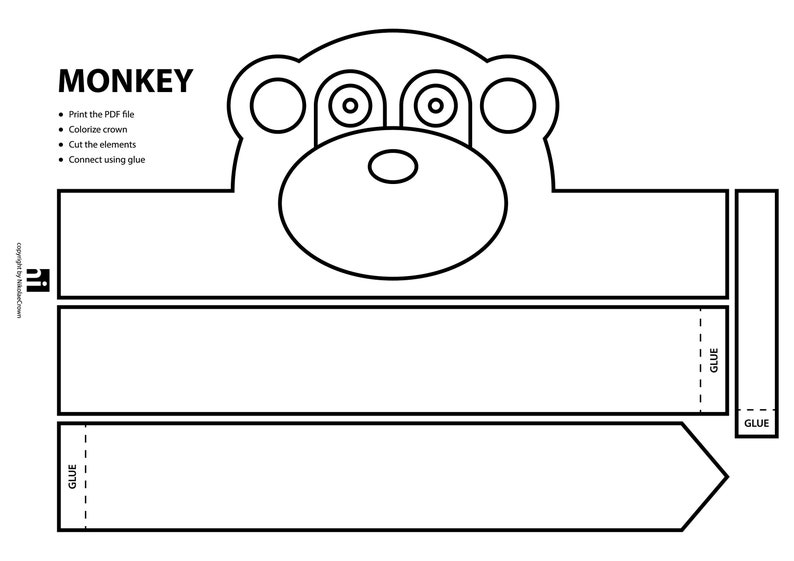 African Animal Paper Crown Set - Printable, Coloring Crown, Coloring ...