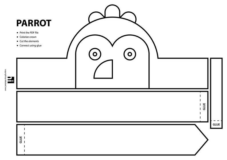 African Animal Paper Crown Set - Printable, Coloring Crown, Coloring ...