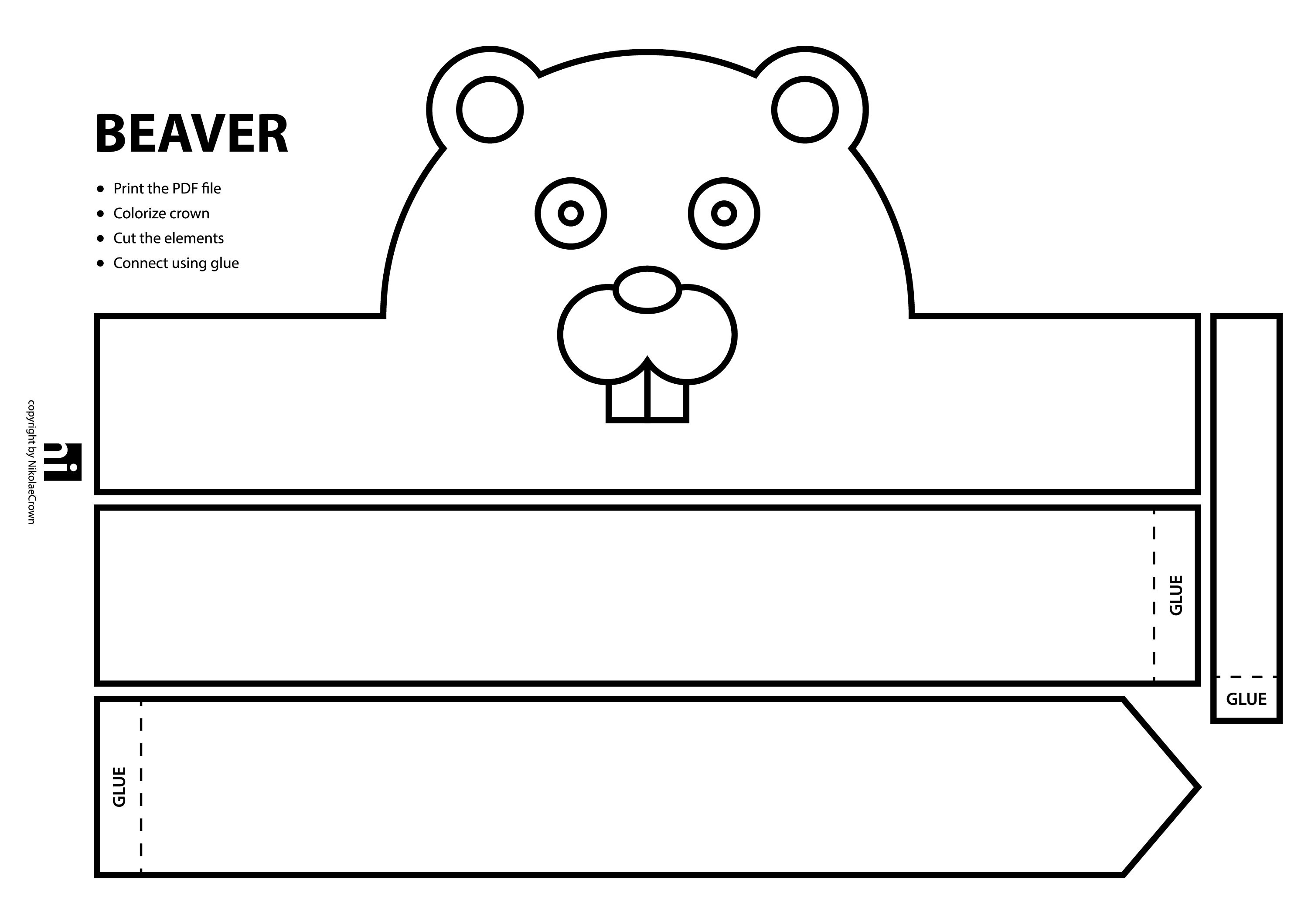 Forest Animal Paper Crown Set, Coloring Crown, Coloring Face Mask ...