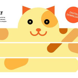 Cat Paper Crown - Printable, Crown Template, Animal Headband, Animal ...