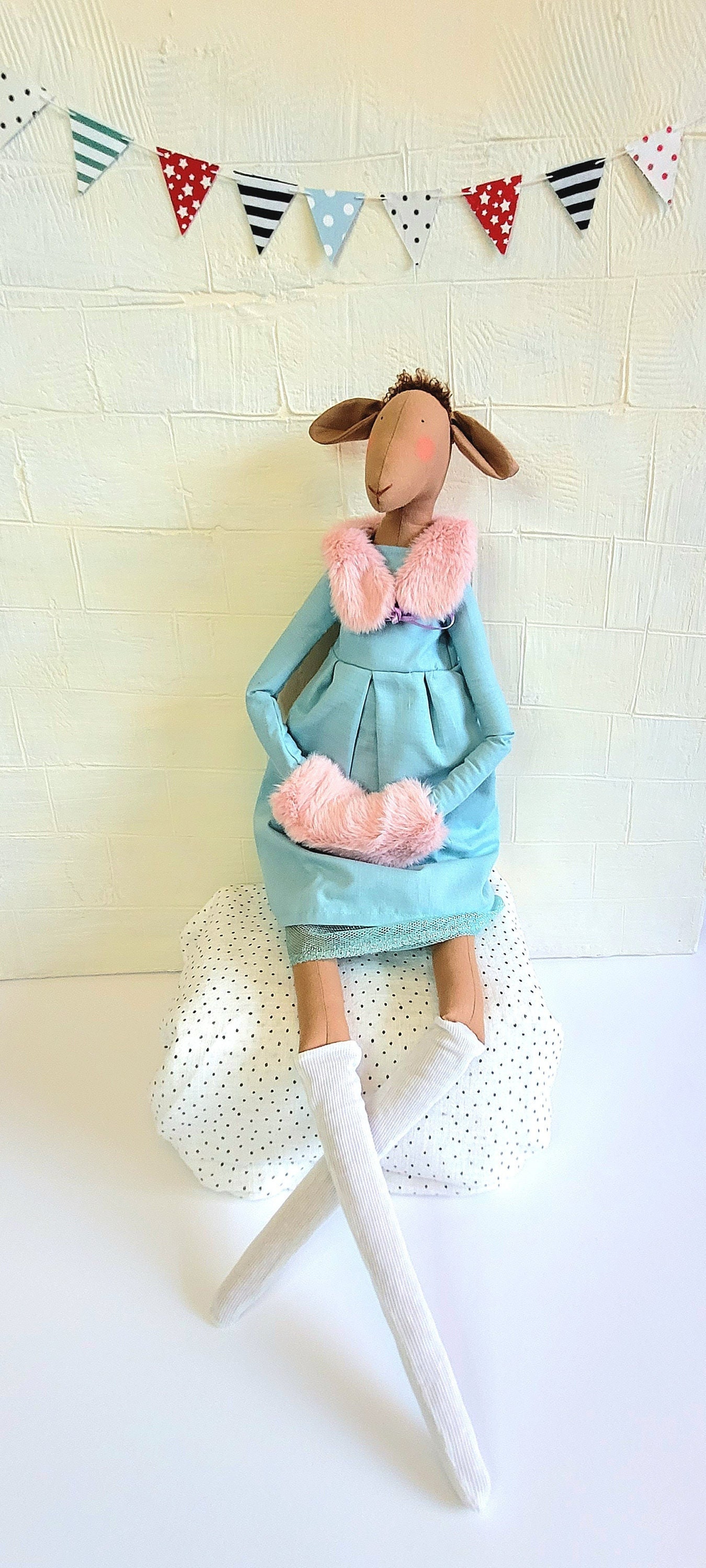 Tilda Sheep Tilda Lamb Vintage Dress Scandinavian - Etsy