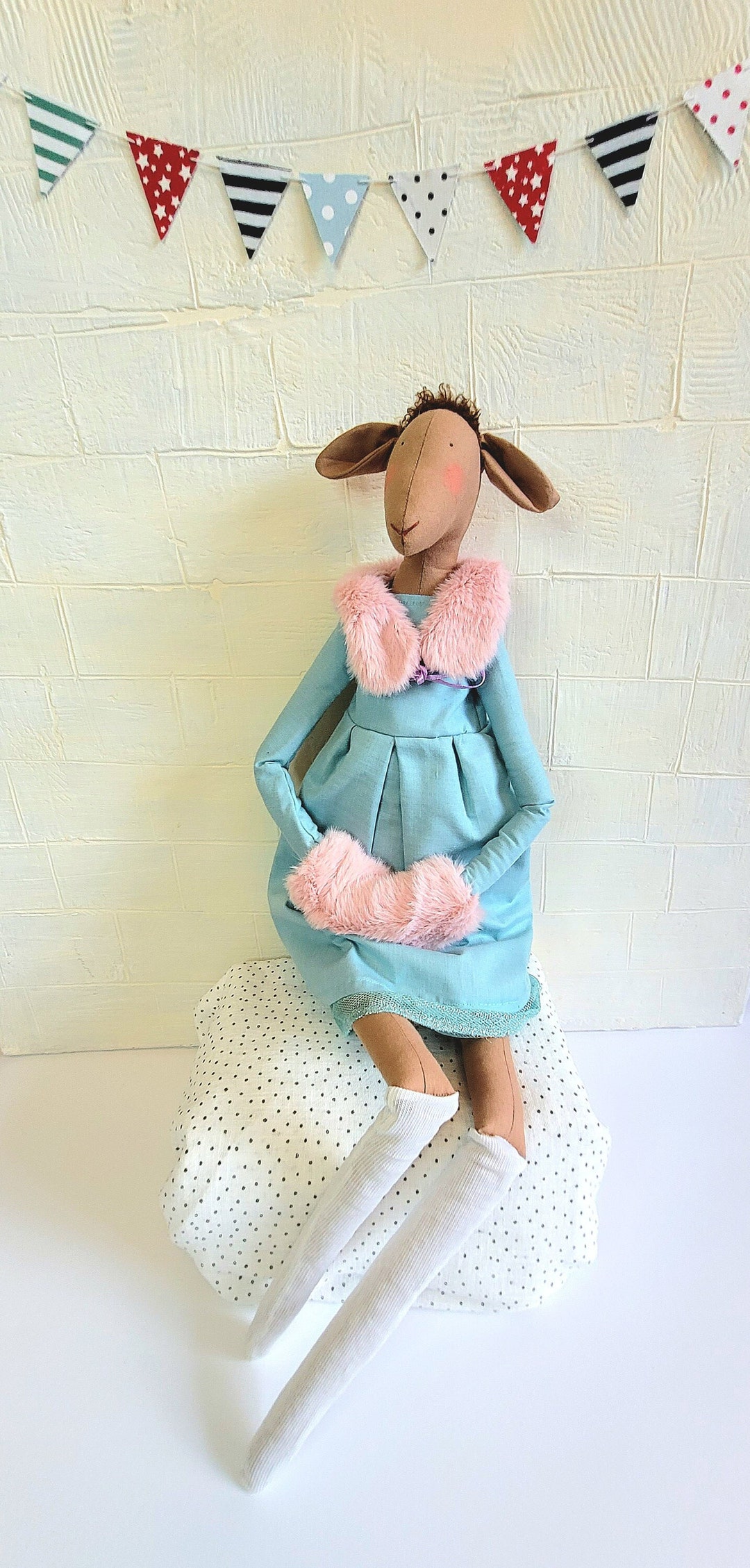 Tilda Sheep Tilda Lamb Vintage Dress Scandinavian - Etsy