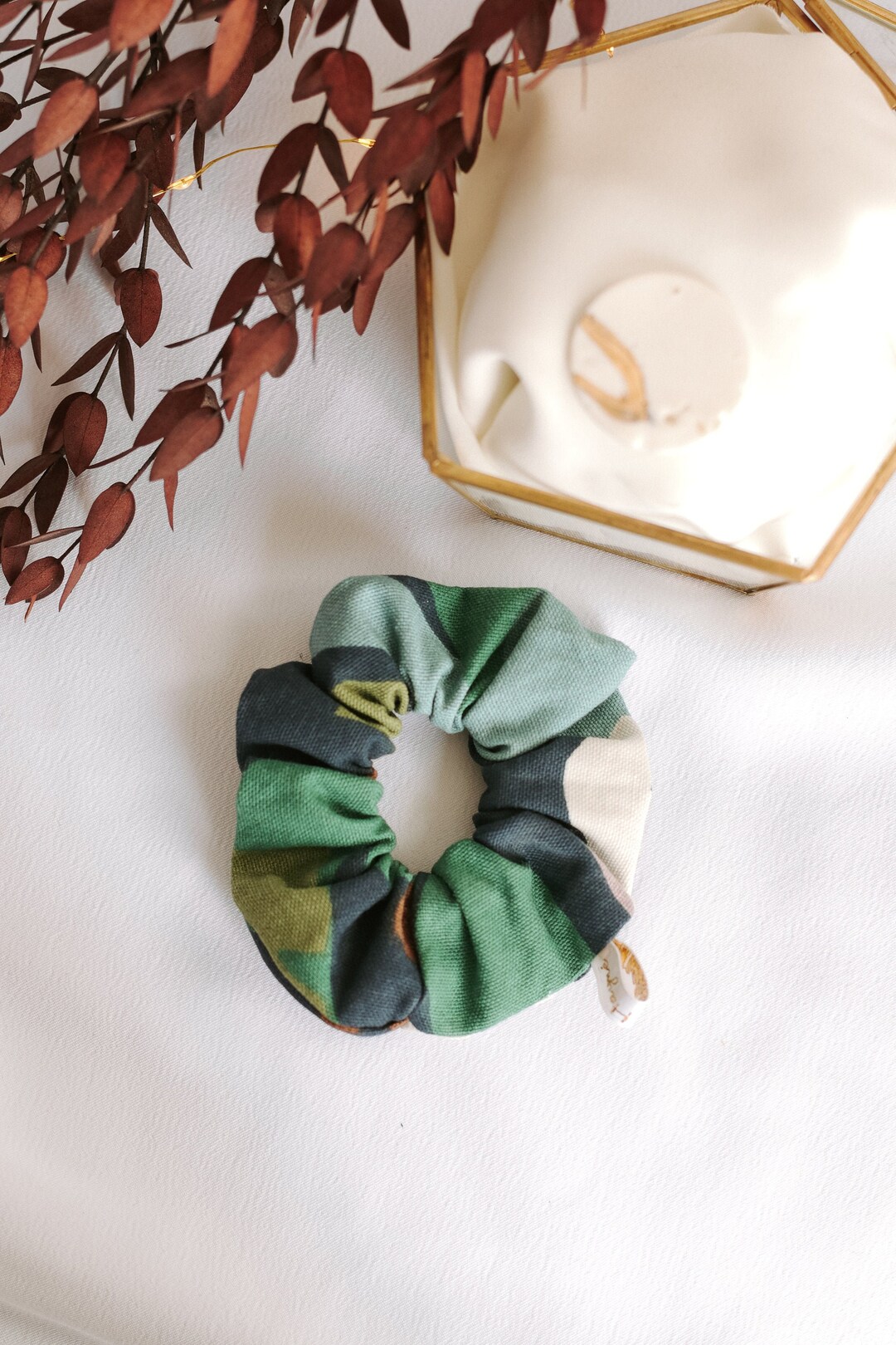 Blue/green Printed Cotton Chouchou - Etsy UK