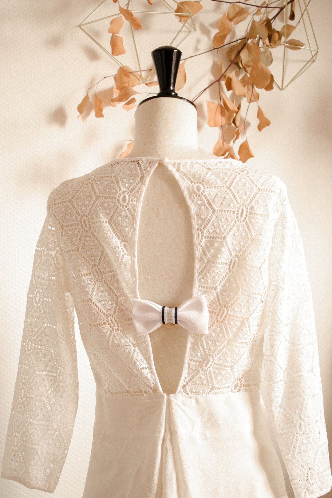 White Bra Staples Knot Center Navy/white/silver - Etsy