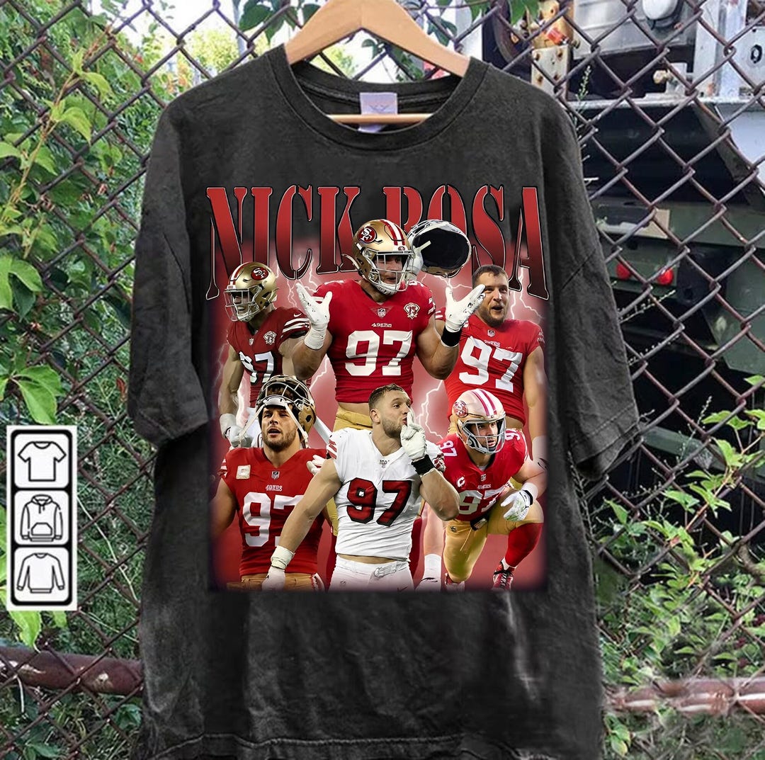 Limited Vintage Nick Bosa Shirt, Football Shirt, Classic 90s Graphic ...
