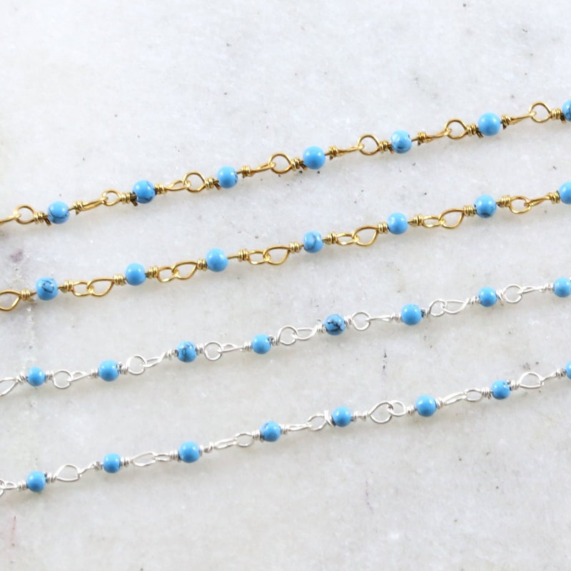 Vermeil Chain Turquoise - Etsy