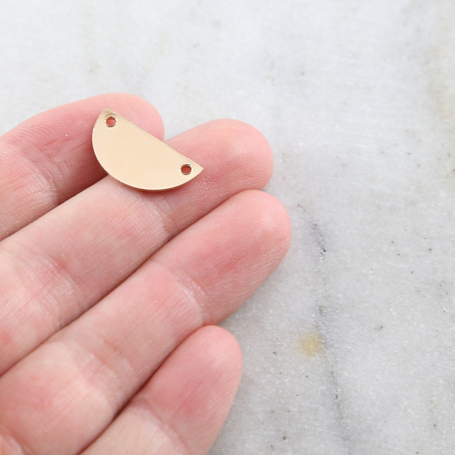 14K Gold Filled Half Circle Half Moon Stamping Blank Connector - Etsy