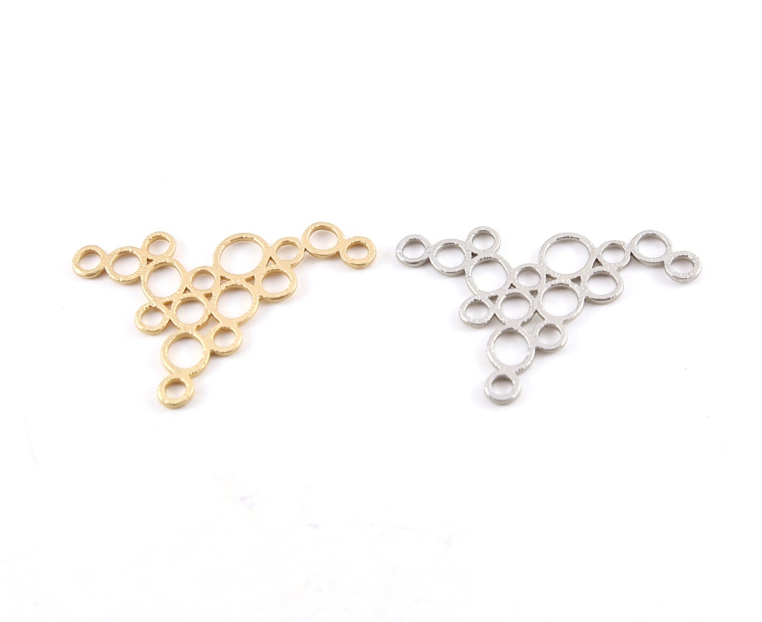 Large Connected Circle Geometric Leaf Connector Link Charm Pewter Metal ...