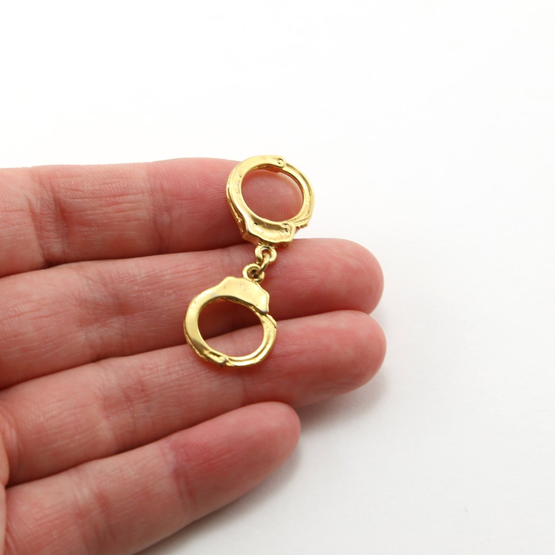 Large Handcuff Vermeil Gold Charm Police Sheriff Law Enforcement ...