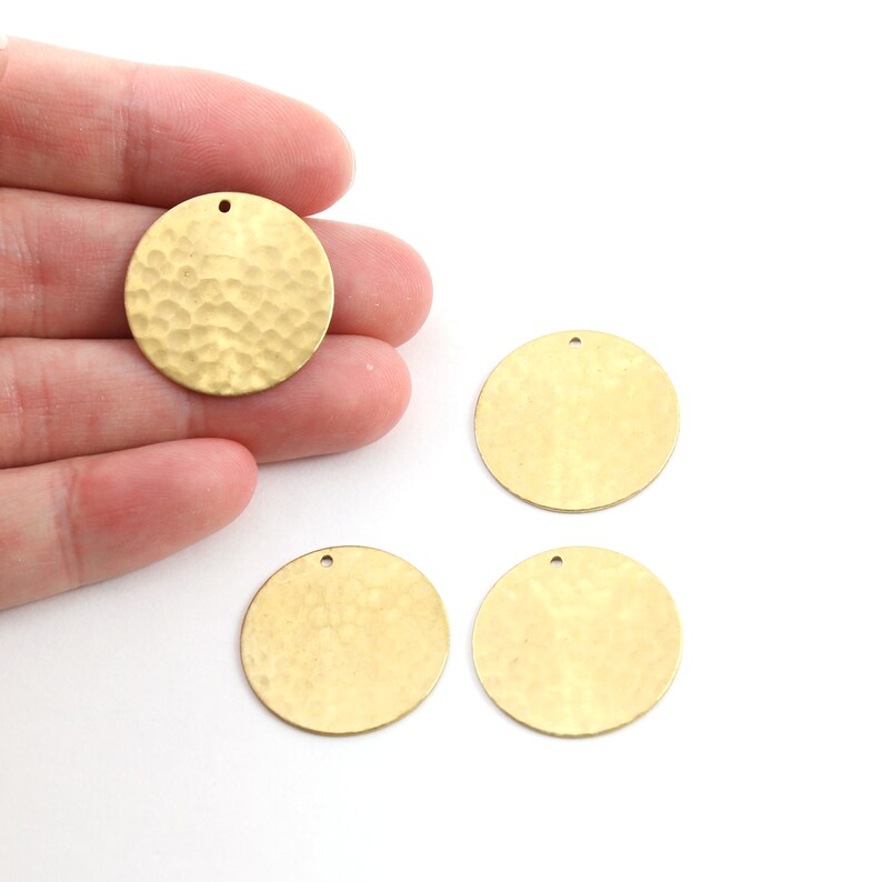 4 Pieces 22mm Raw Brass Hammered Textured Coin Circle Round | Etsy