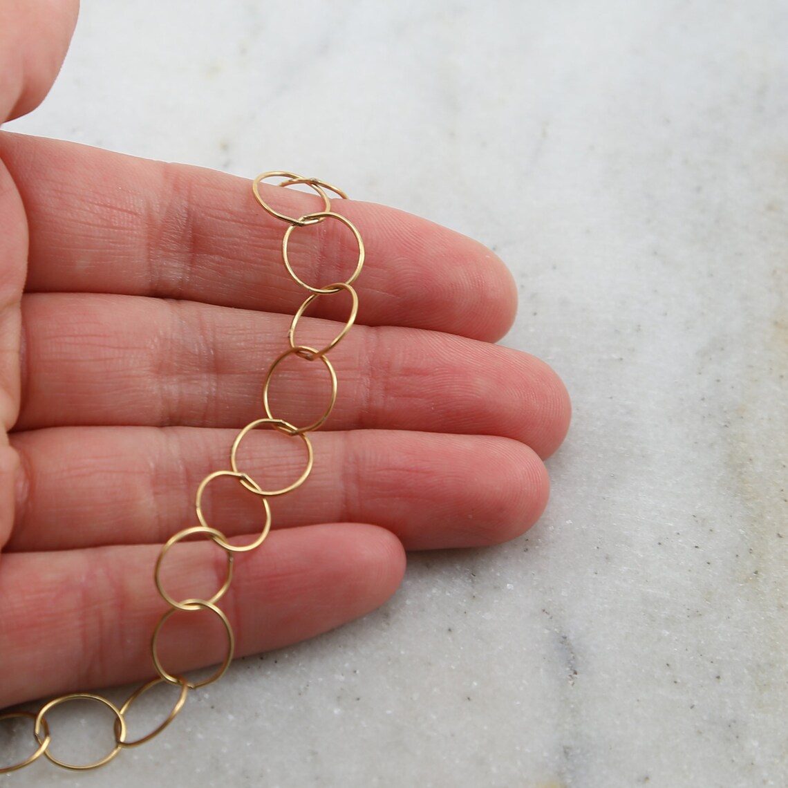 9mm Thin Lightweight Large Circle Round Chain 14K Gold Filled - Etsy