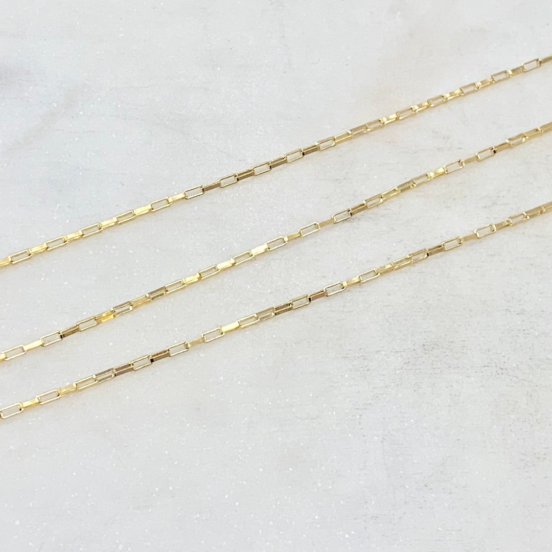 2.8mm X 1.3mm Venetian Faceted Elongated Flat Rectangle Cable Box Chain ...