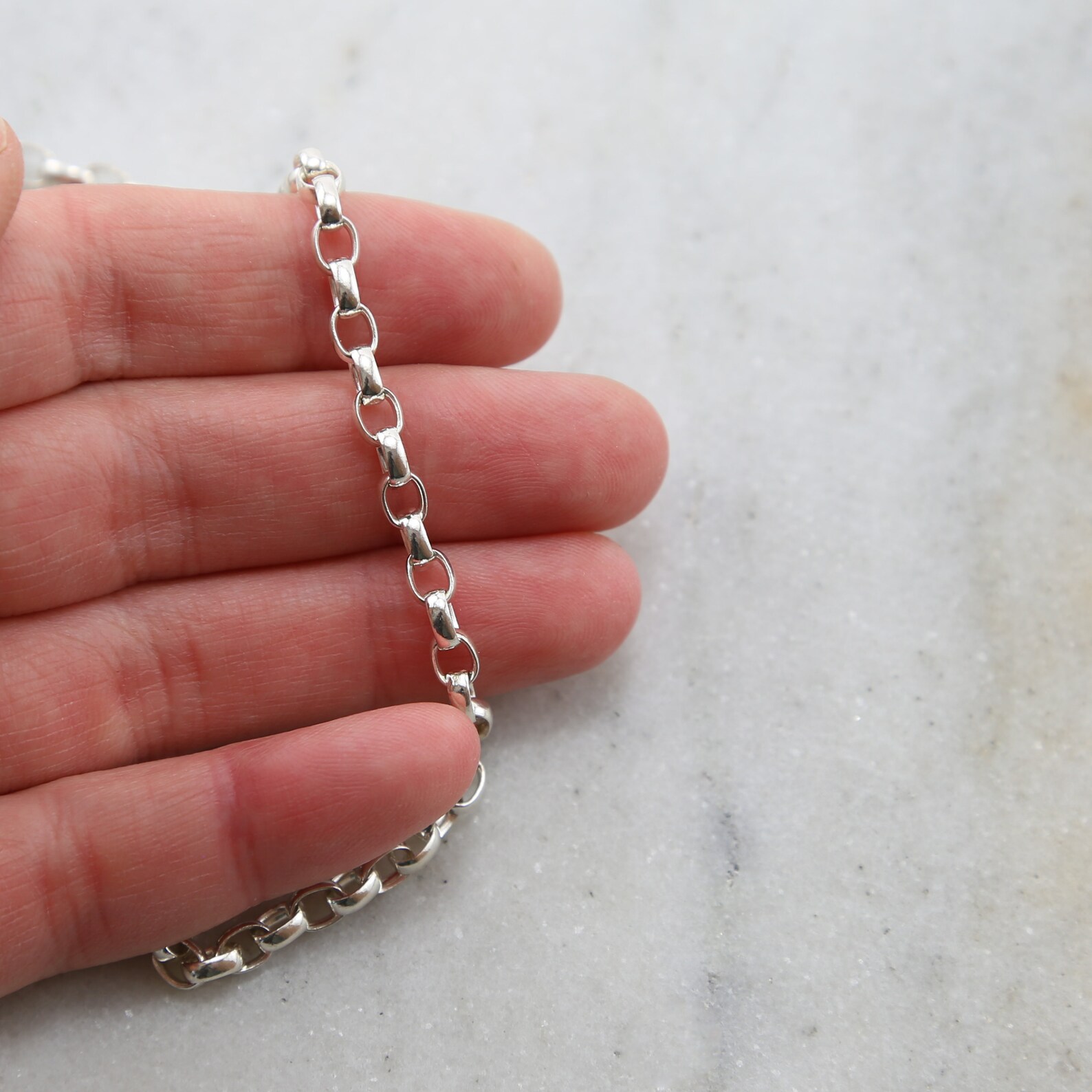 Thick Sturdy Sterling Silver Oblong Oval Link Chain Sold by - Etsy