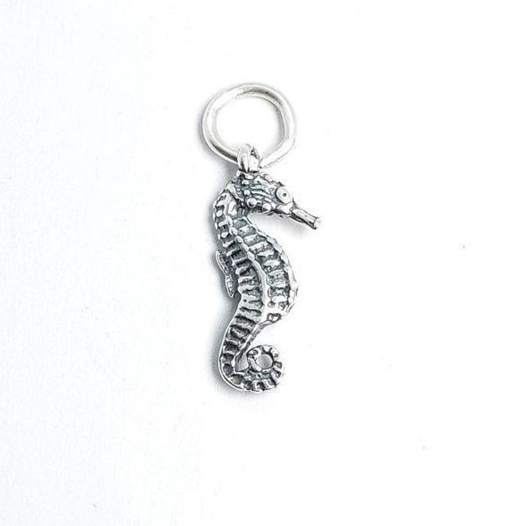 Sterling Silver Seahorse Double Sided Ocean Inspired Charm - Etsy