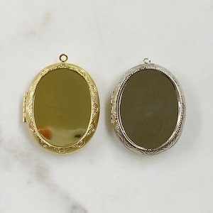 1 Piece Extra Large Oval Vintage Inspired Locket Choose Your Color Gold ...
