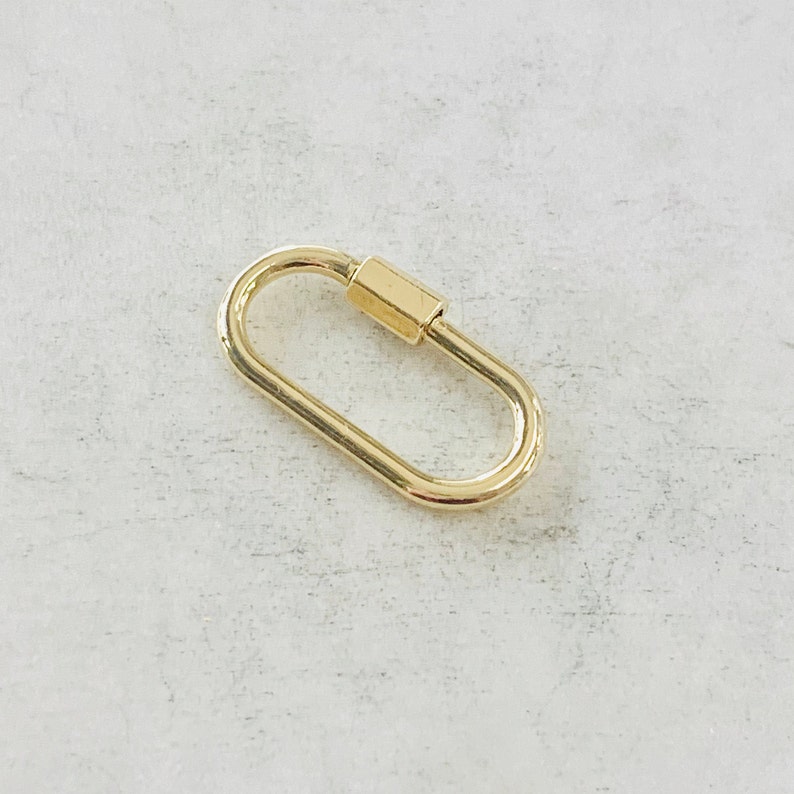 Plain Simple Carabiner Screw Clasp Gold Plated Necklace | Etsy