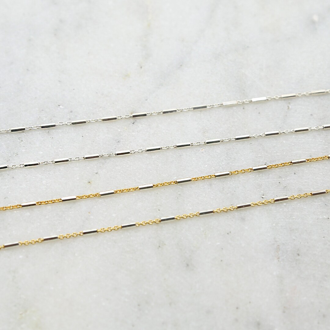 Dainty Bar Chain With Tiny Links Dainty Modern Choker Necklace Chain ...