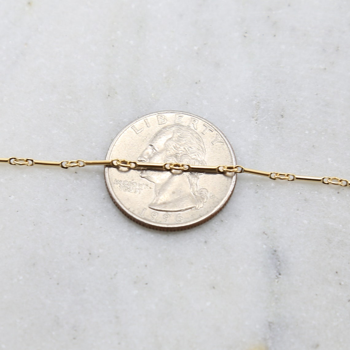 Short Straight Bar Link Chain 14K Gold Filled or Sterling Silver ...