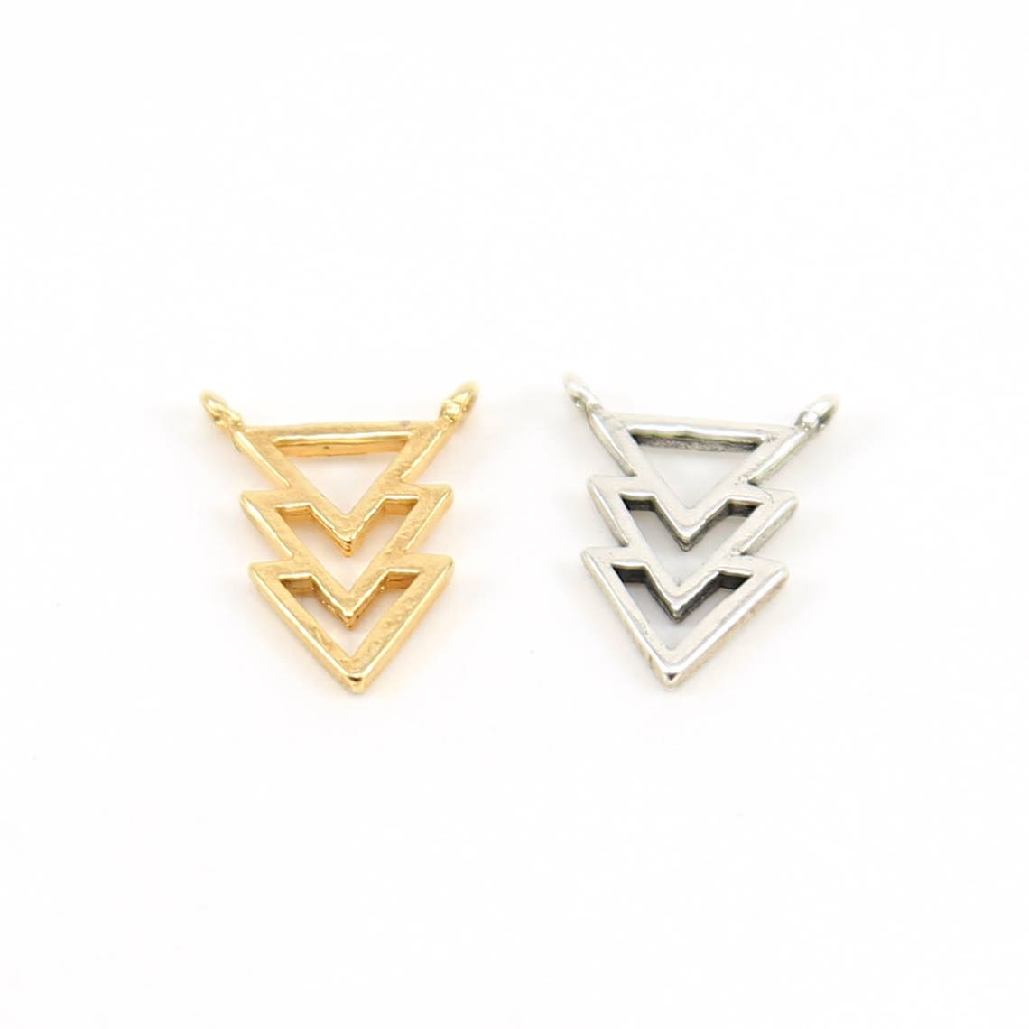 Three Layered Triangle Point Connector Charm for Necklace - Etsy