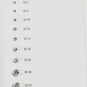 Size 12 Ss=3.0mm-3.2mm Swarovski Crystal Flat Back Crystal Rhinestone ...
