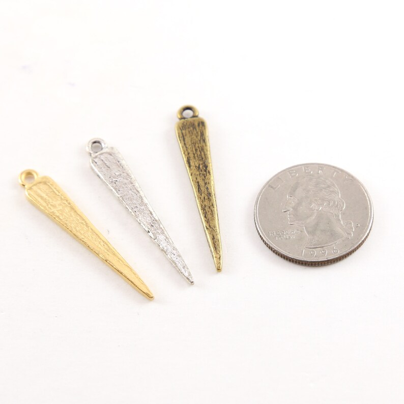 Pewter Metal Thick Spike Triangle Dagger Pendant 40mm X 6mm - Etsy