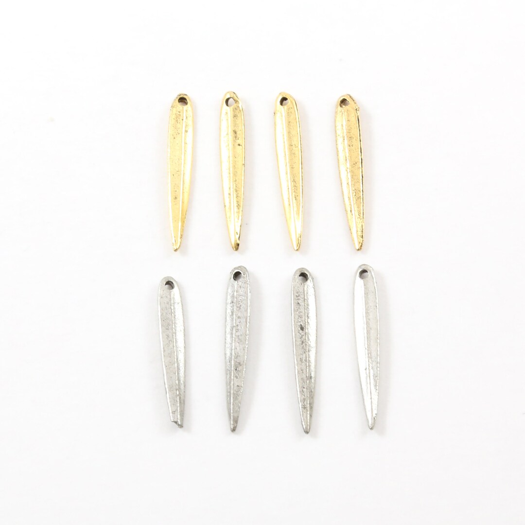 4 piezas peltre metal spike charm feather triangle dagger pendant bar ...