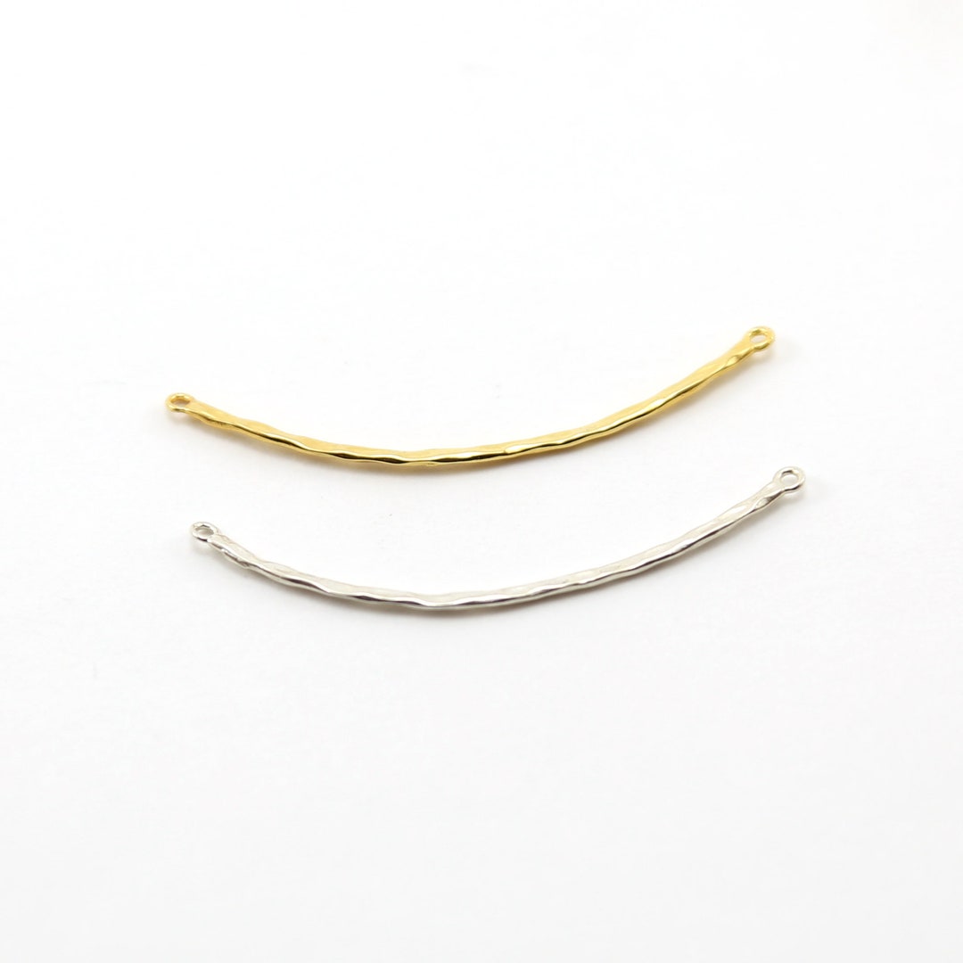 Thin Textured Connector Bar With Two Loops in Sterling Silver and ...