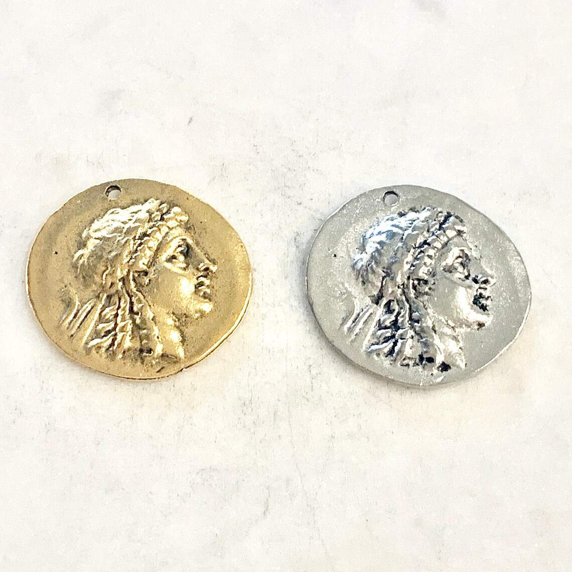 Large Ancient Greek Coin Symbol Double Sided Symbolic Branch - Etsy