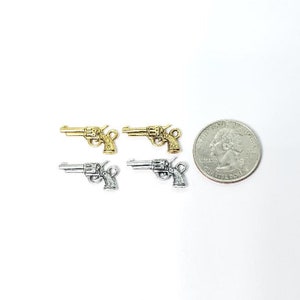 2 Pieces Pewter Revolver Gun Weapon Charms Police Firearm Pendant - Etsy