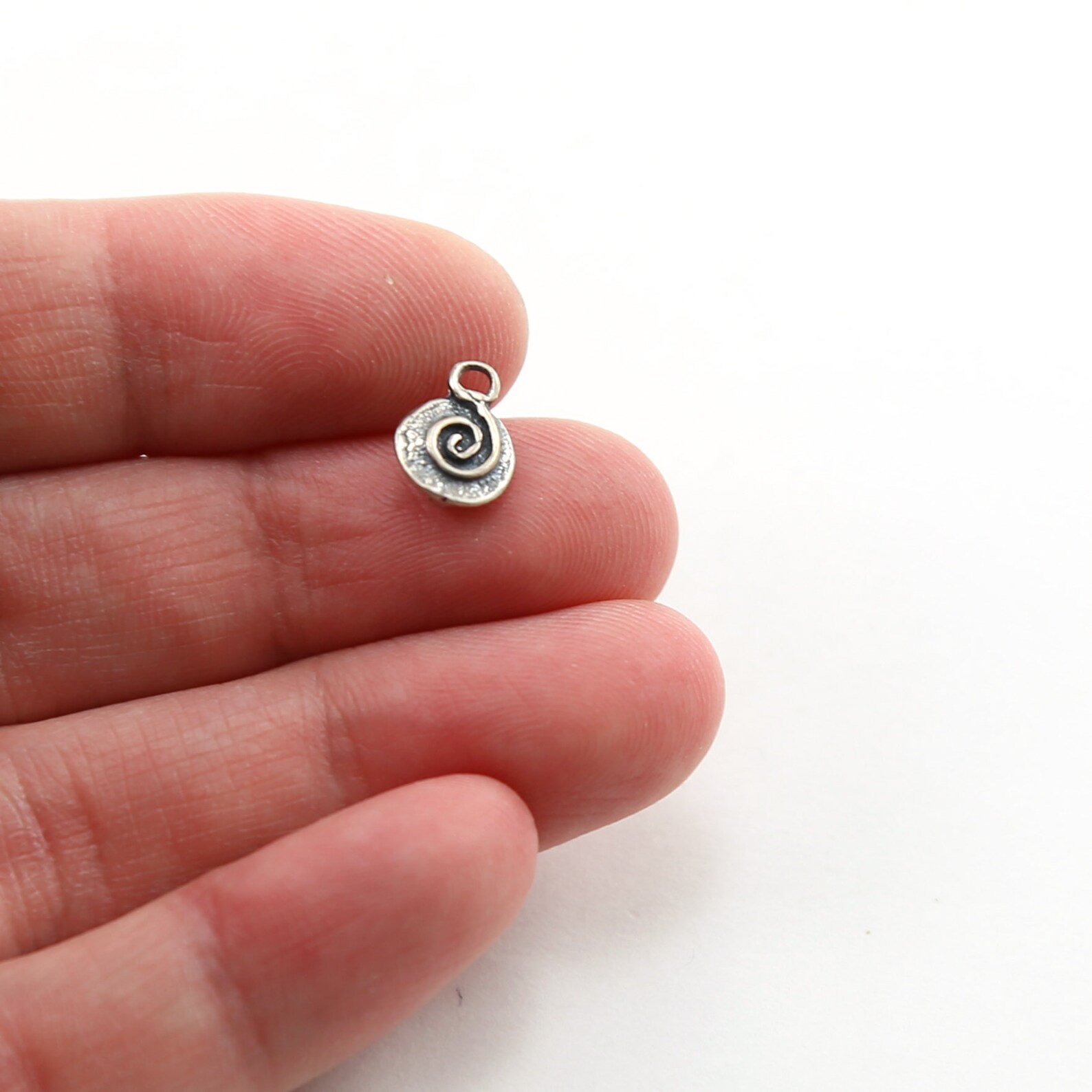 Sterling Silver Little Coin Cross Circle Charm With Bail Pendant ...
