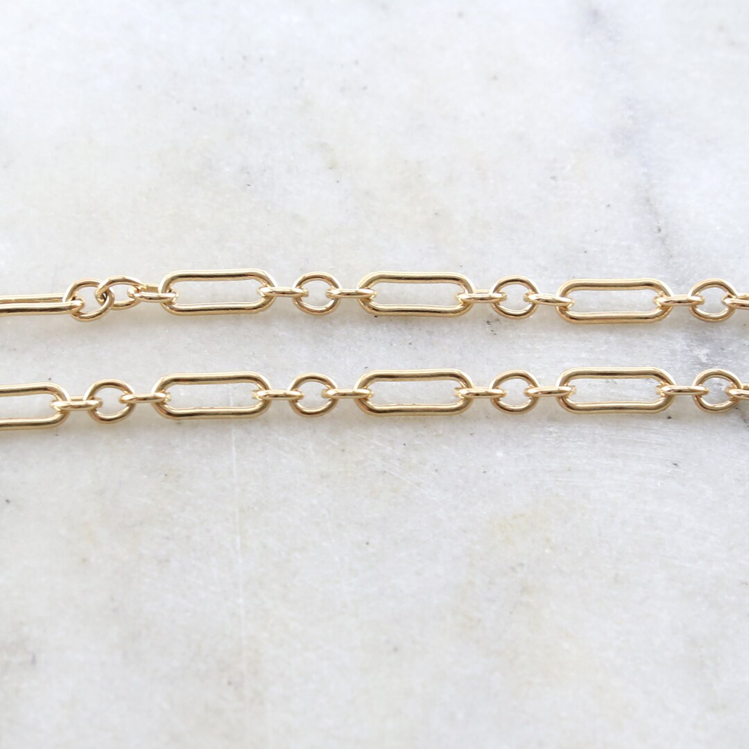 Ultra Thick 14K Gold Filled Elongated Oval and Circle Chain 10.5mm X ...