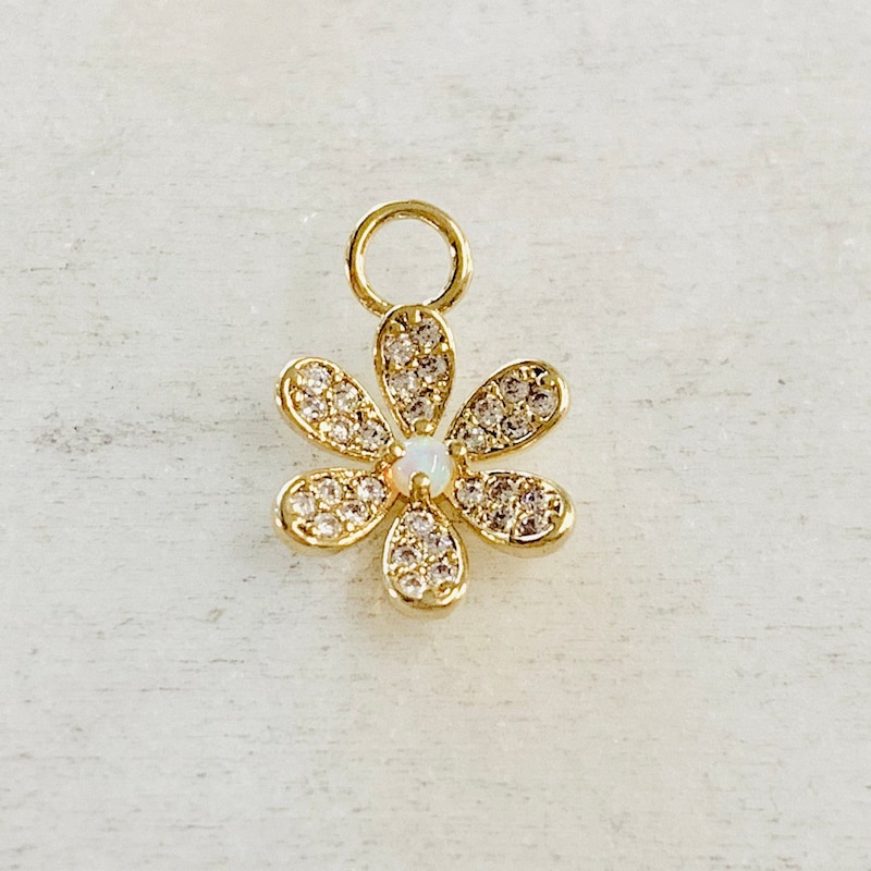 Gold Flower Charm - Etsy