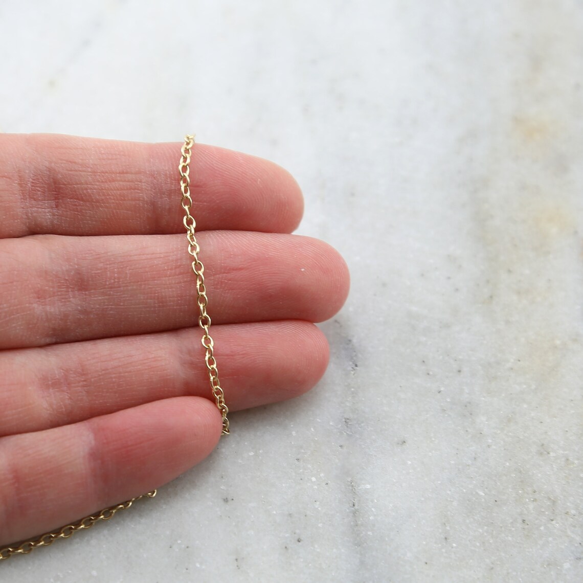 Dainty Minimal Cable Chain Link Sterling Silver or 14K Gold - Etsy