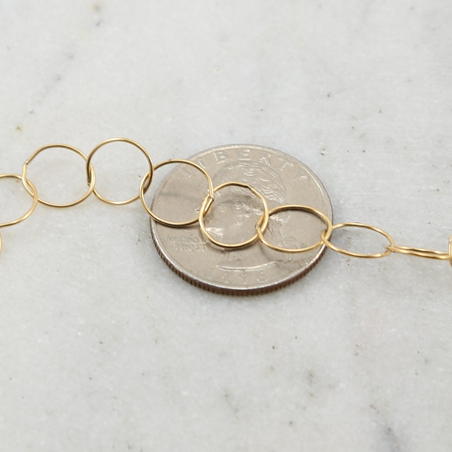 9mm Thin Lightweight Large Circle Round Chain 14K Gold Filled - Etsy