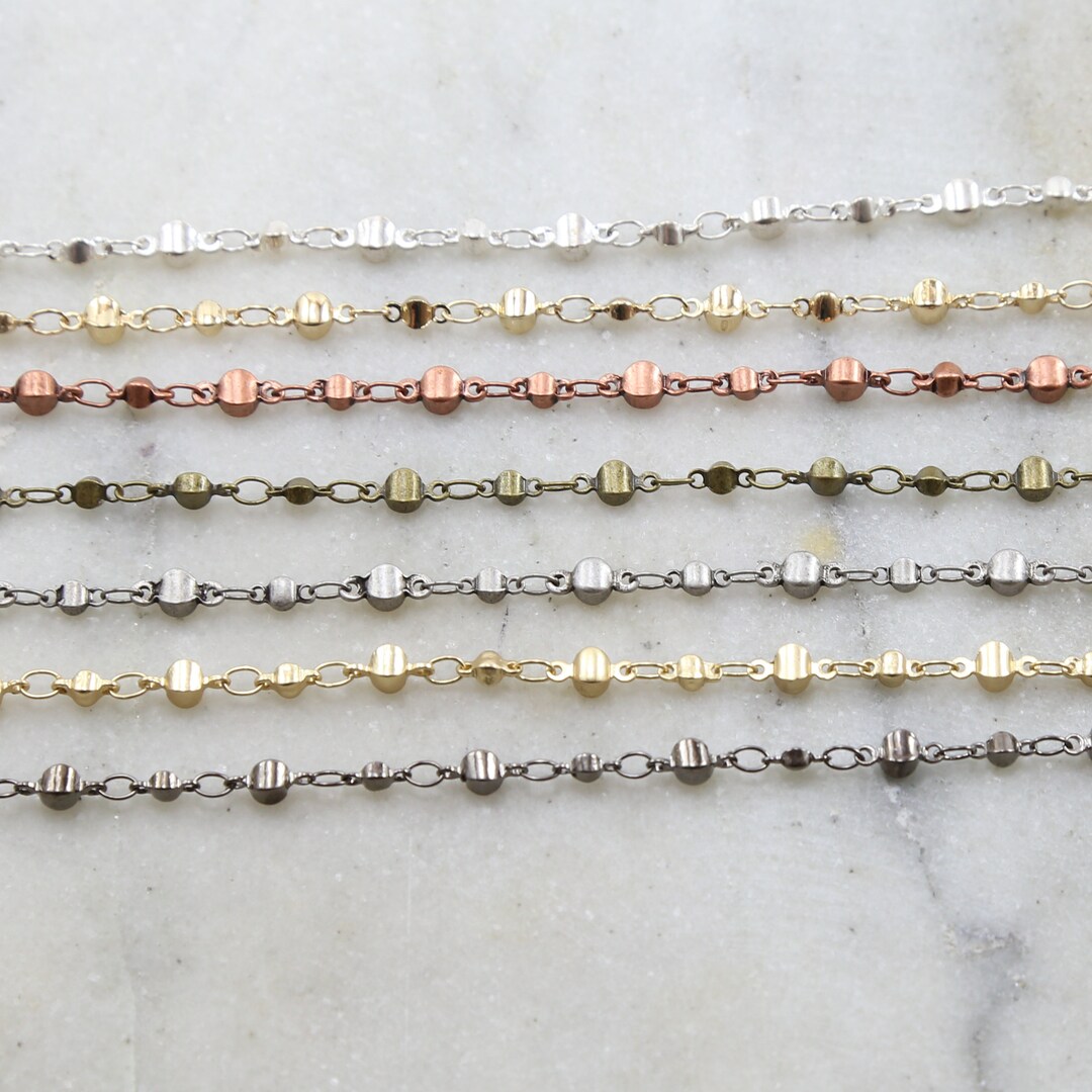 Base Metal Plated Faceted Graduated Ball Chain in 7 Finishes / Chain by ...