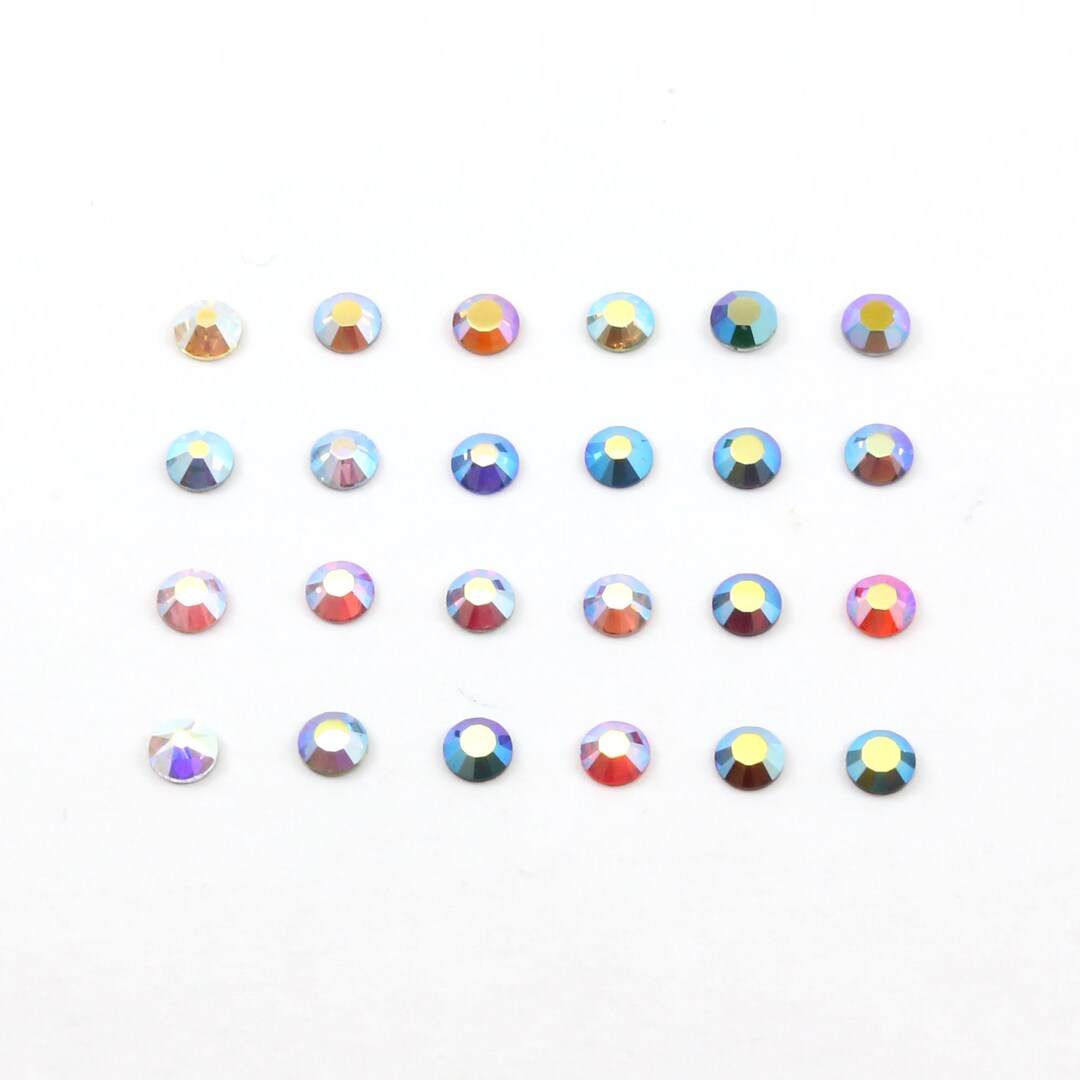 Size 16 Ss=3.8mm-4mm Austrian Crystal Aurora Borealis AB Flat Back ...