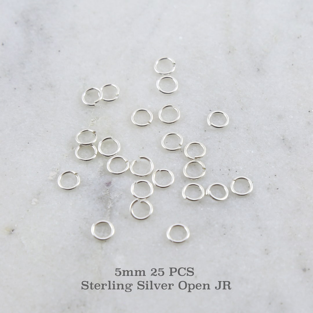25 Pieces 5mm 20 Gauge Sterling Silver Open Jump Rings Charm Links ...