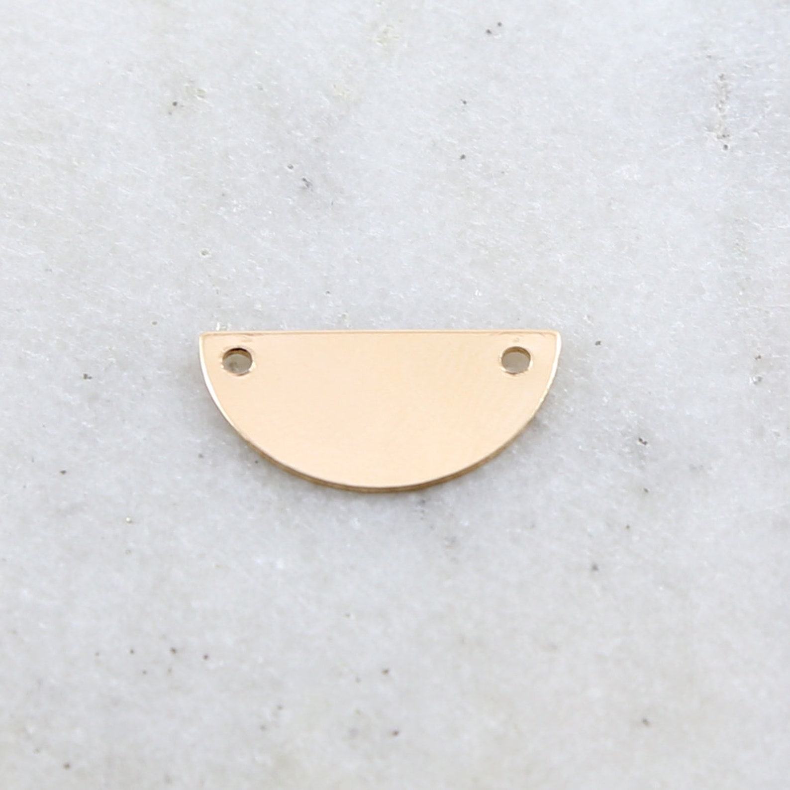 14K Gold Filled Half Circle Half Moon Stamping Blank Connector Charm ...