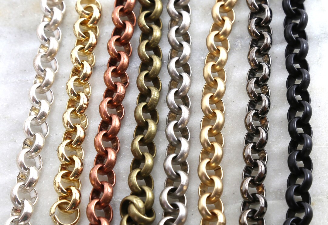 Base Metal Plated 11mm Extra Large Rolo Openable Thick Chain in 8 ...