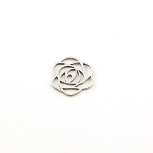 Sterling Silver Flat Rose Outline Silhouette Beautiful Rose - Etsy