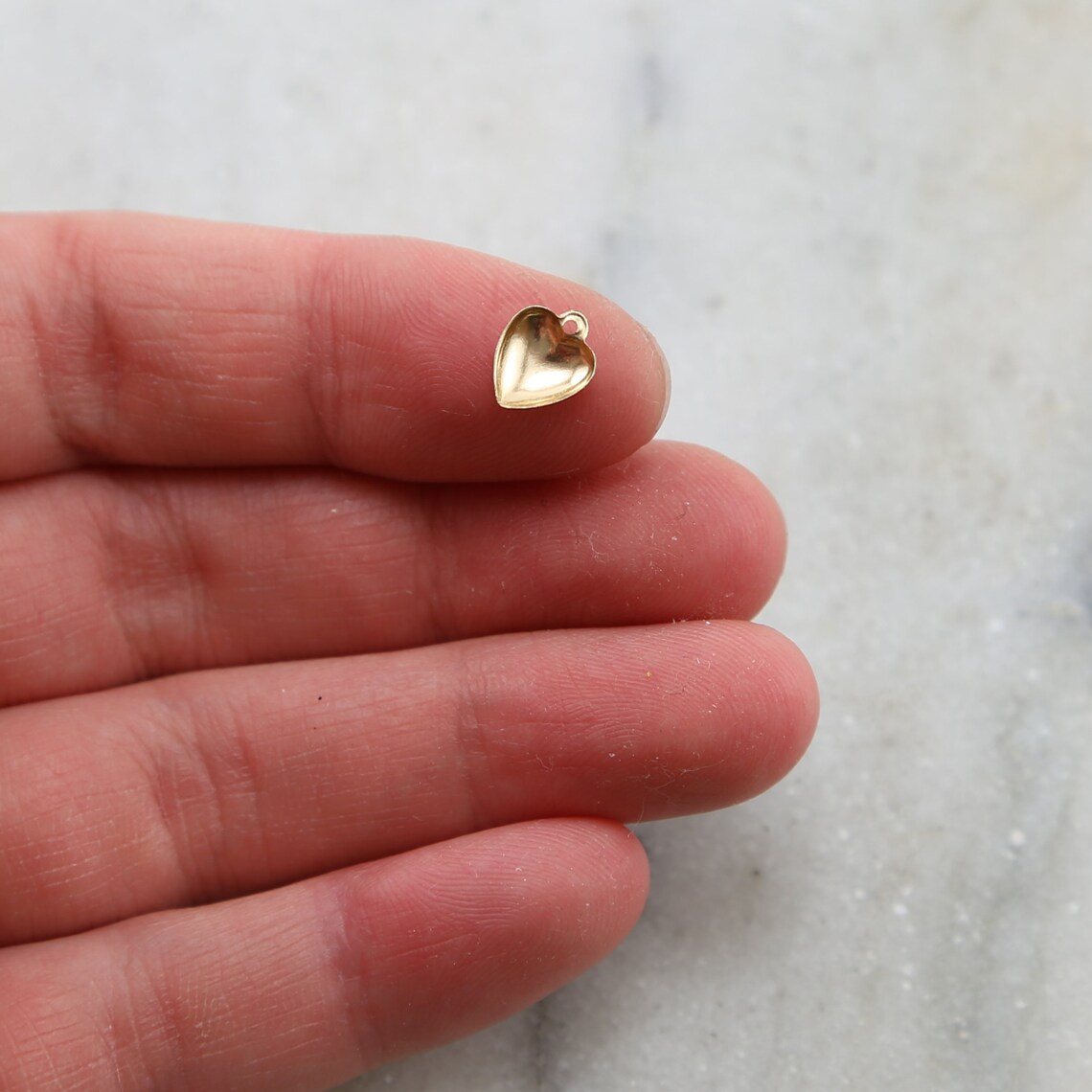 4 Pieces Teeny Tiny Hollow Heart Lightweight Delicate Charm in Sterling ...