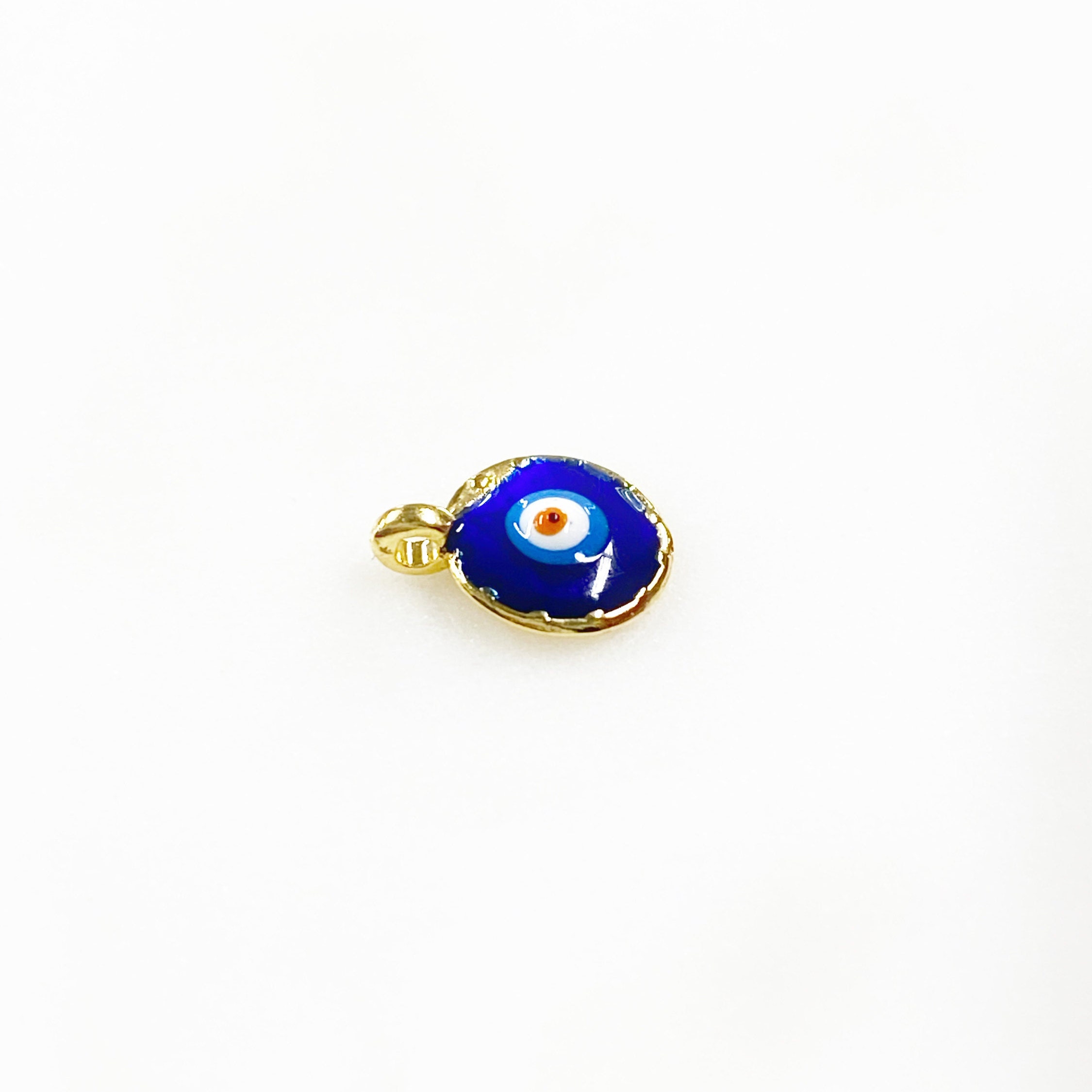 Classic Dark Blue Evil Eye Protection Charm Gold Plated Enamel - Etsy