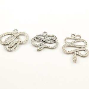 Sterling Silver Coiled Snake Charms Choose Your Charm Textured Flat ...