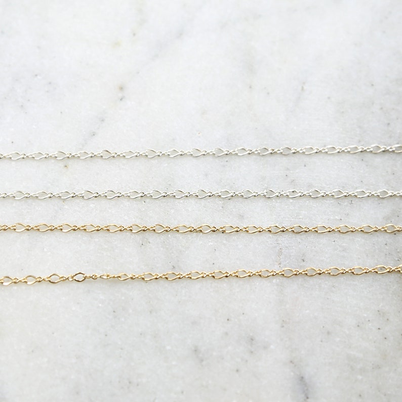 Dainty Figure 8 Shiny Chain 14K Gold Filled or Sterling Silver - Etsy